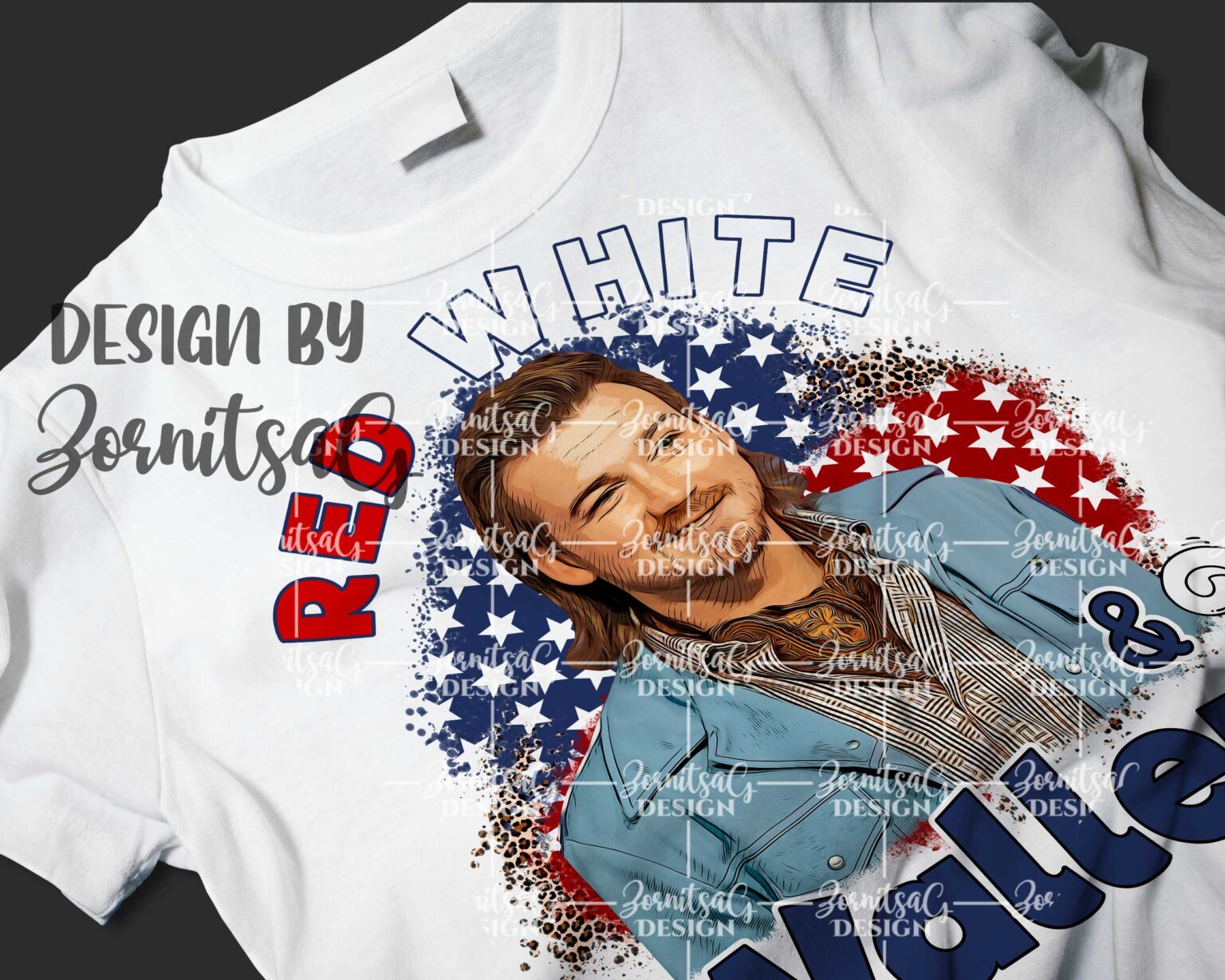 Red White and Morgan Wallen PNG sublimation design
