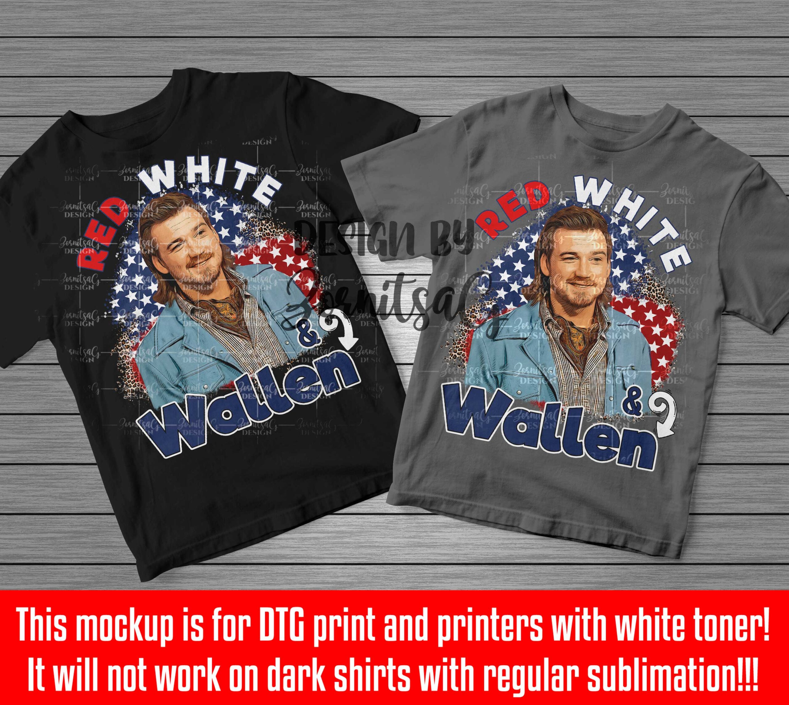 Red White and Morgan Wallen PNG sublimation design
