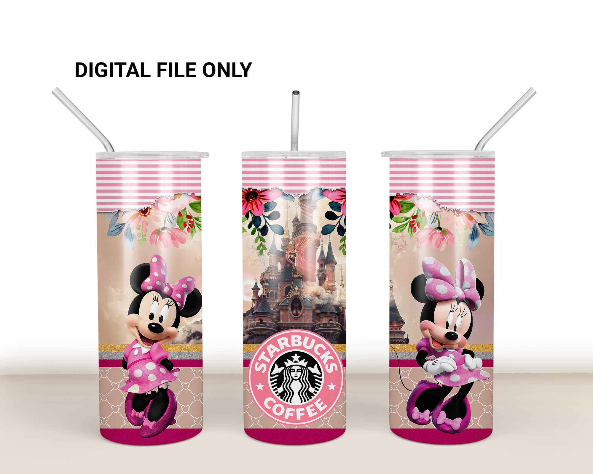 Minnie Mouse tumbler wrap Starbucks Skinny straight Tumbler