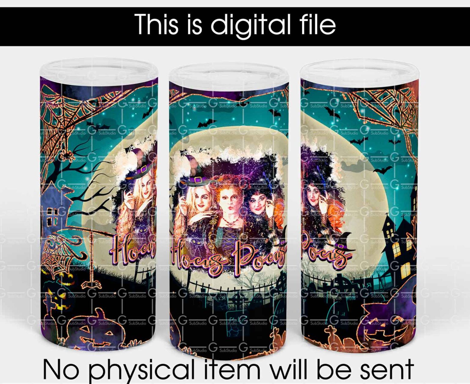 Hocus Pocus tumbler wrap 20oz Sublimation design