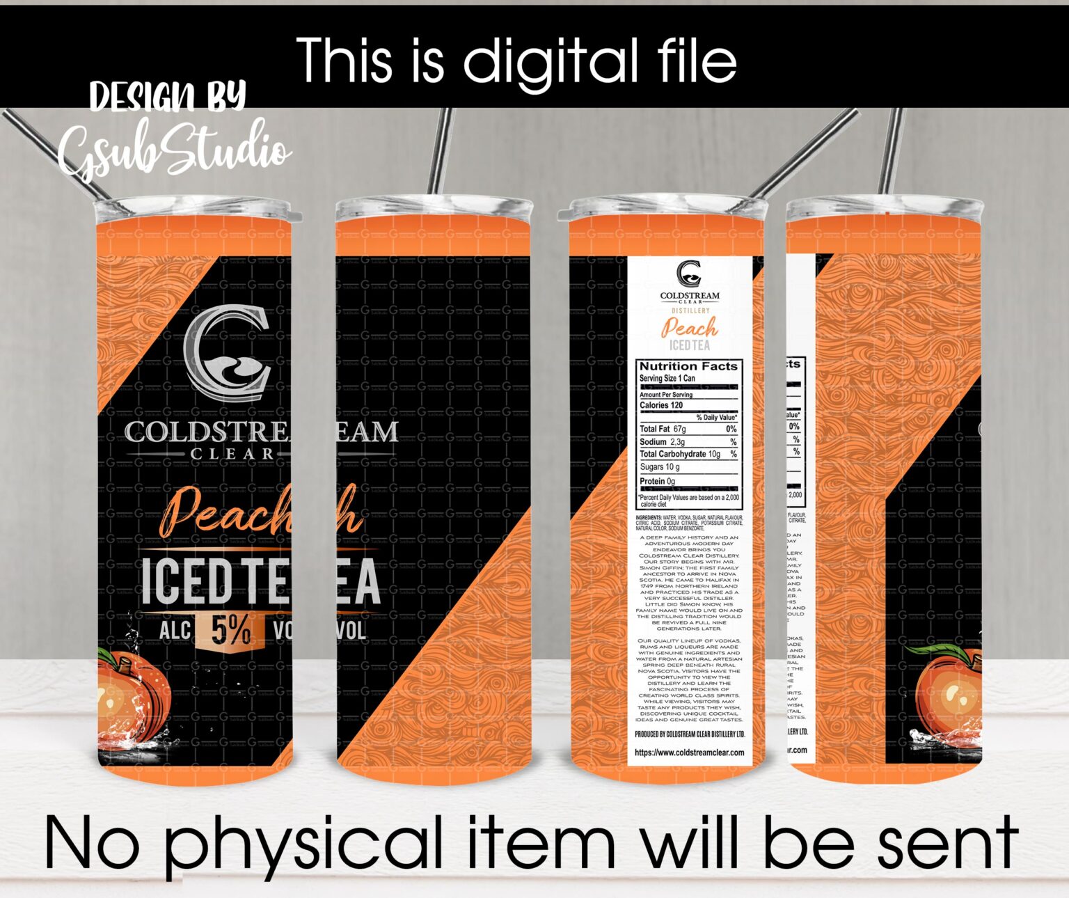 Coldstream Peach Tumbler Wrap Coldstream 20oz Skinny