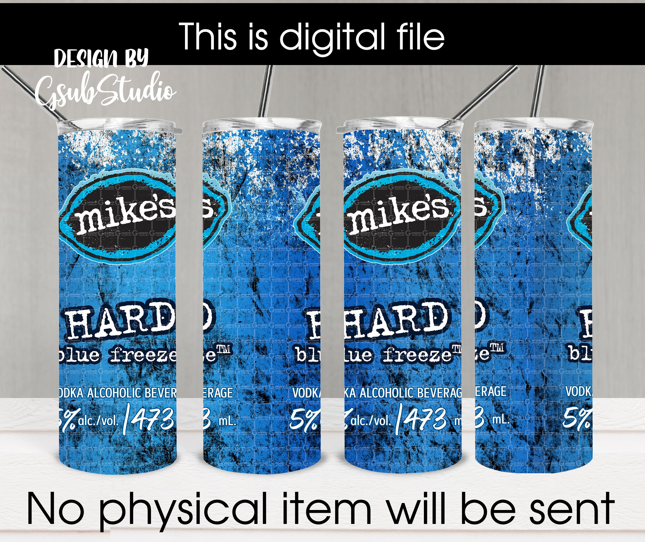 Mike's Hard blue freeze vodka Tumbler Wrap Vodka 20oz