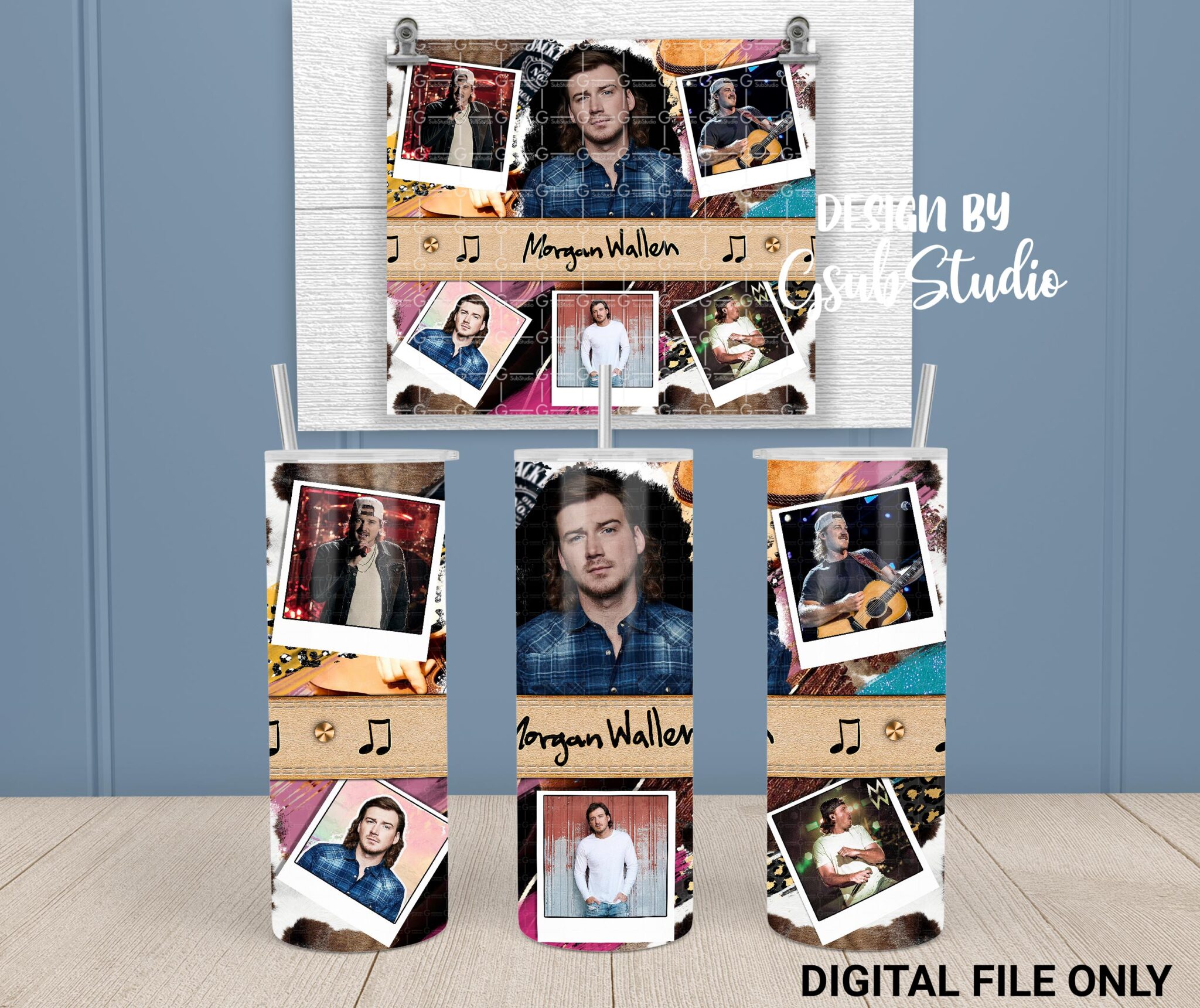 Morgan Wallen tumbler wrap 20oz 2023 Morgan Wallen Design