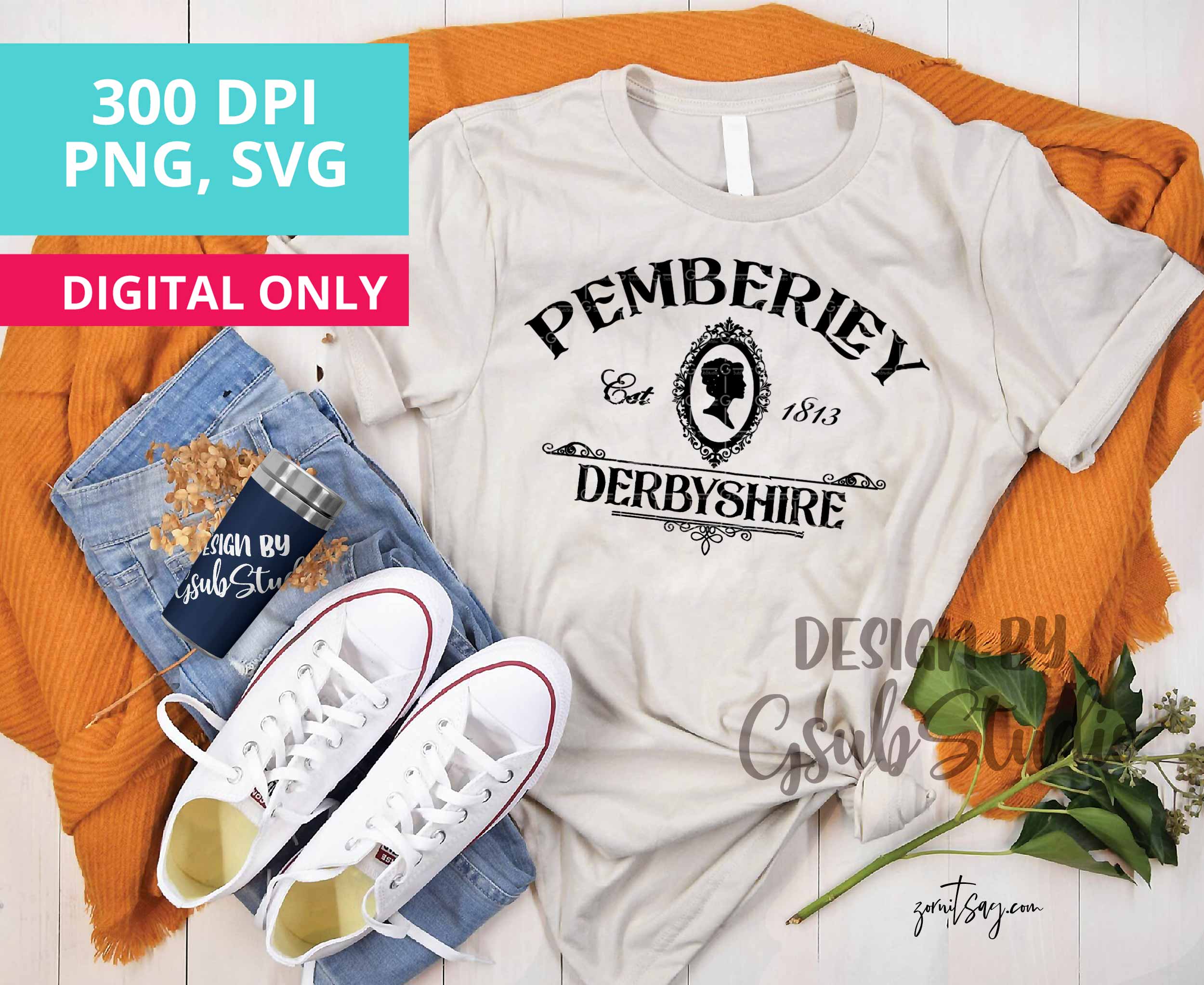 Pride and Prejudice Svg Pemberley Derbyshire EST 1813 Svg