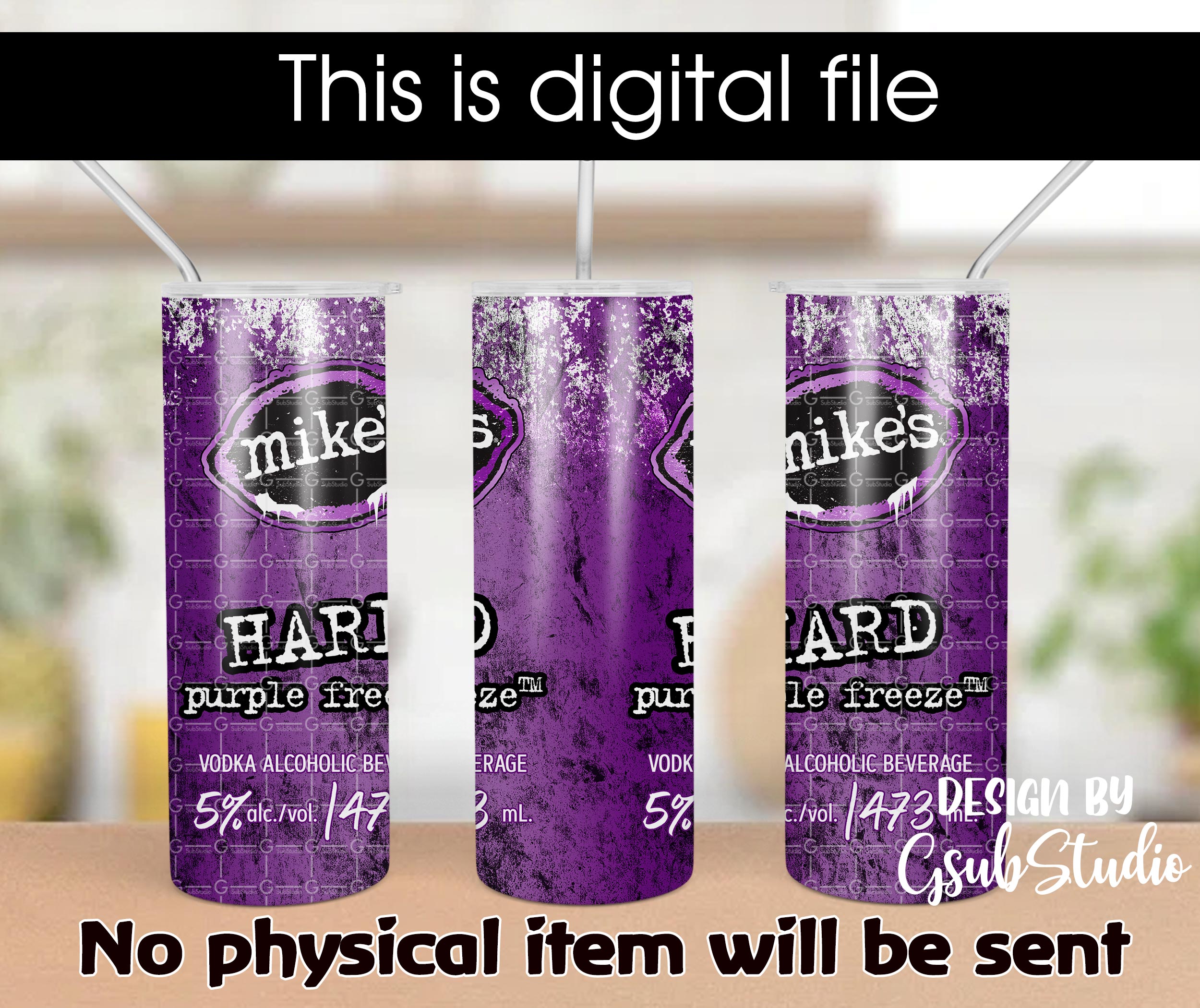 Mike's Hard purple freeze vodka Tumbler Wrap Vodka 20oz